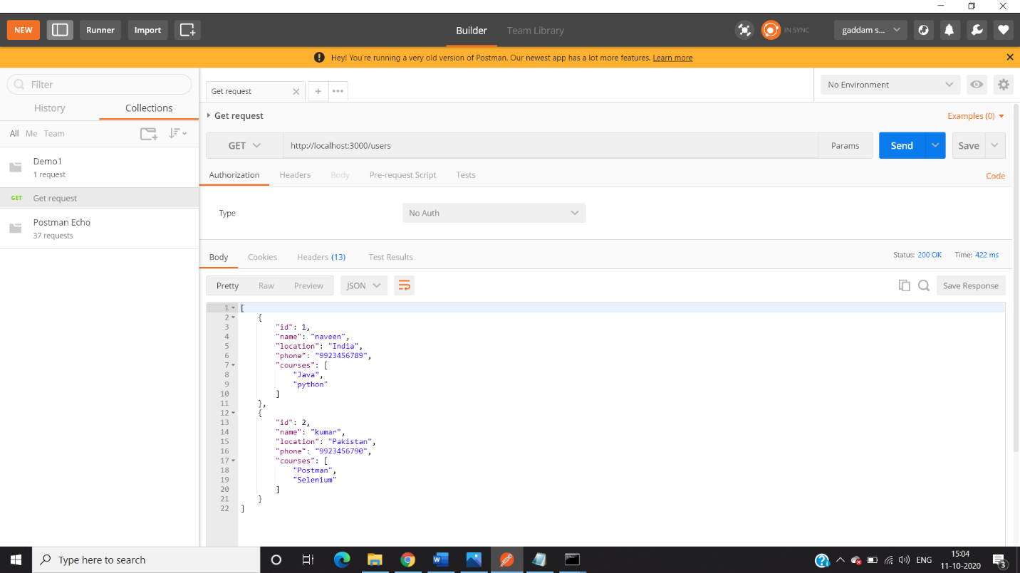Creation Of Fake Api And Testing Using Postman Innovationm Blog